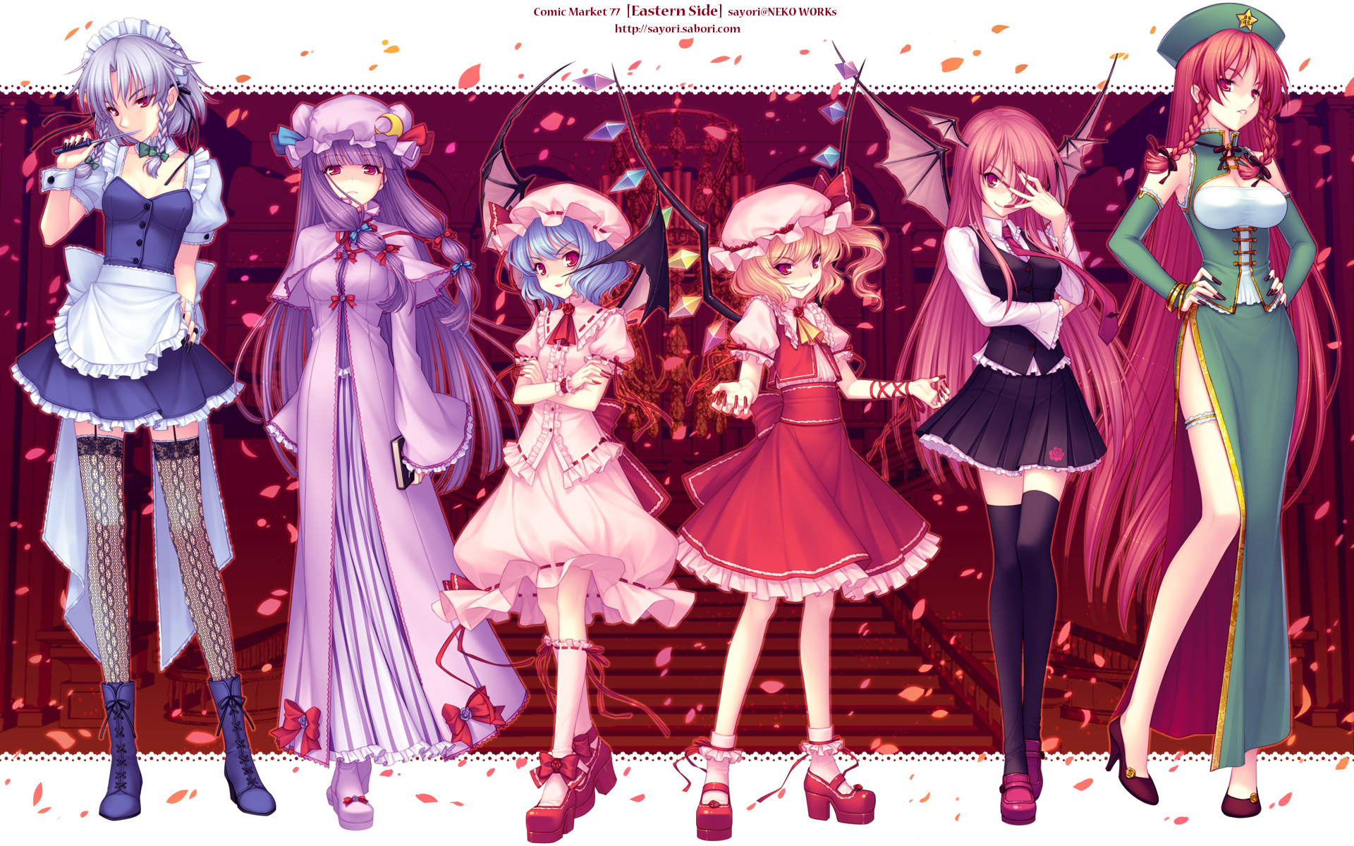 sayori touhou flandre scarlet hong meiling izayoi sakuya koakuma patchouli knowledge remilia ...